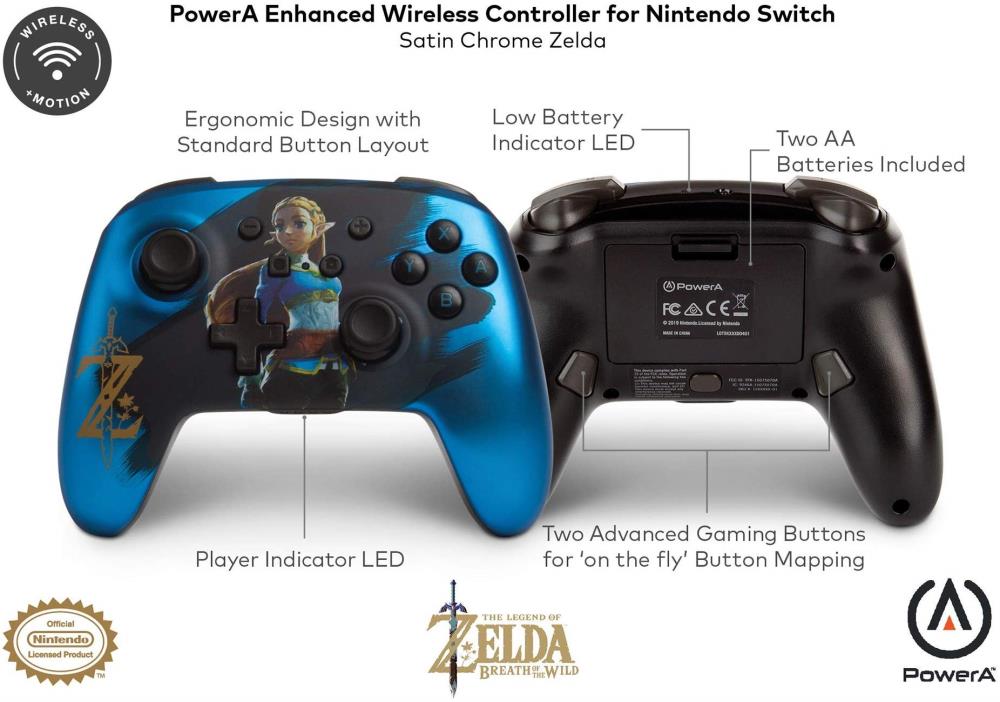 Pokemon and Princess Zelda themed PowerA Enhanced Switch Wireless ...