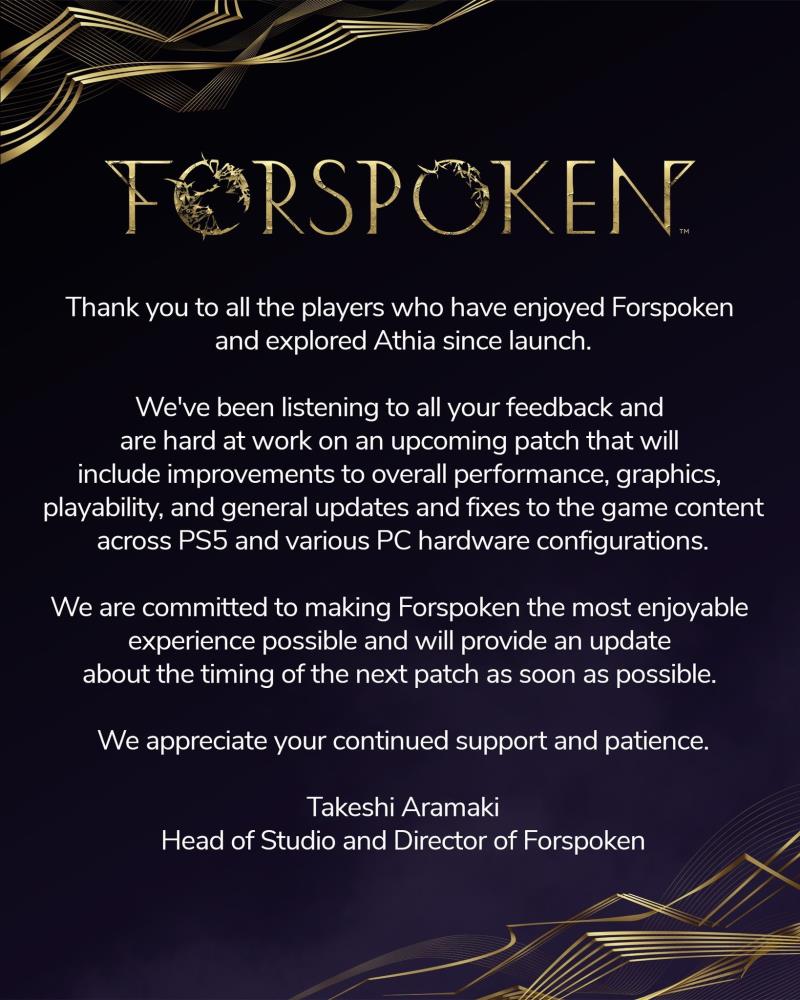 Forspoken developers working on a patch to improve performance, graphics and playability | N4G