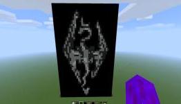 Skyrim Logo Inside Minecraft (Pixel Art) Sparks A Crossover Fantasy For ...